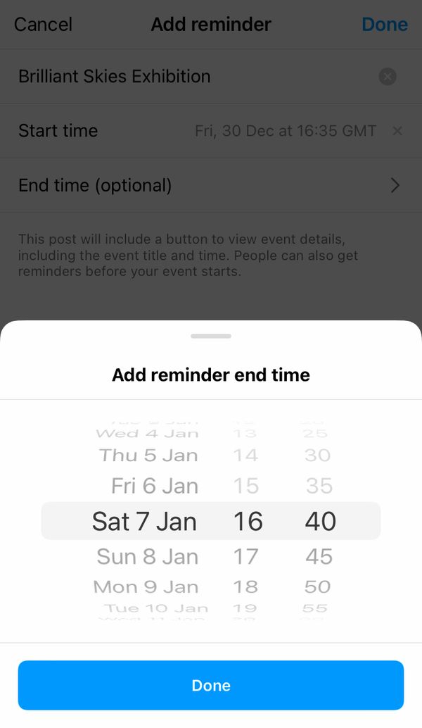 How to add event reminders to Instagram posts - Minter.io Analytics ...